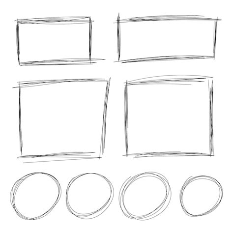 Premium Vector Circles Checkmarks And Frames Pencil Marks Vector