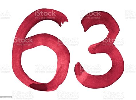 수채화 숫자 손으로 브러시로 그린 부르고뉴 빈티지 심볼 인사말 디자인 엽서 장식을위한 템플릿 0명에 대한 스톡 벡터 아트 및 기타 이미지 Istock