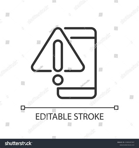 Phone Warning Pixel Perfect Linear Icon Stock Vector Royalty Free 2189187347 Shutterstock