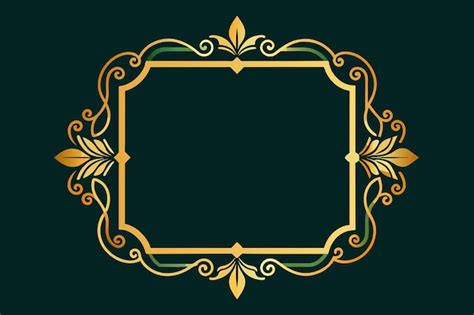 Premium Vector Gold Ornamental Rectangular Frame Border Luxurious Vector Design Element Background