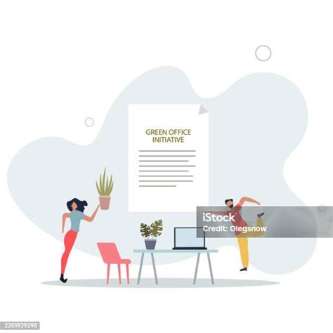 녹색 원칙을 가진 회사를 위한 친환경 사무실 협력을 위한 지속 가능하고 환경 보호 기준 직장평면 성격 삶 개념에 대한 스톡 벡터 아트 및 기타 이미지 Istock