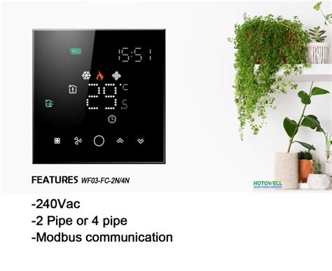 Modbus Fan Coil Thermostat 2 4 Pipe Led Display Smart Wifi Thermostat