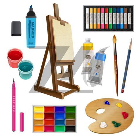 دانلود وکتور لوازم نقاشی دانلود رایگان فایل لایه باز، Psd، وکتور