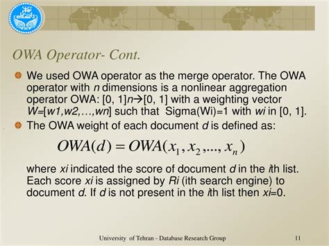 Ppt Enhancing Retrieval System Results Using Owa Fuzzy Operator Powerpoint Presentation Id