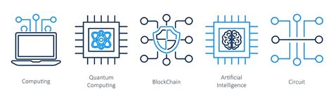 A Set Of 5 Mix Icons As Computing Quantum Computing Block Chain Stock Illustration Download