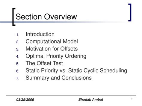 The End Of The Line For Static Cyclic Scheduling Ppt Download