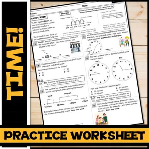 Measuring Time Interval Word Problems Practice Worksheet 3md1