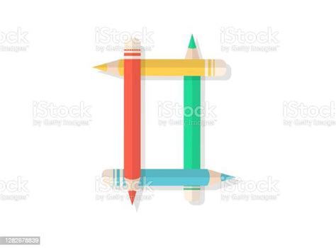 다양한 색상의 연필로 만든 0 번호 글꼴 로고 배너 포스터 카드 라벨 등을 위한 벡터 디자인 요소 기념일에 대한 스톡 벡터 아트