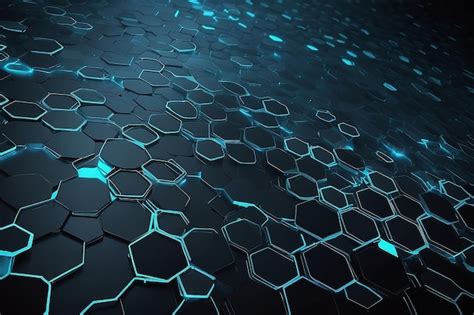 Premium Photo Technology Background With Hexagonal Netwark