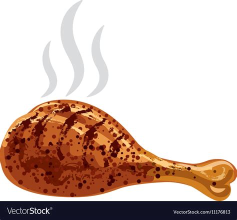 Grilled Chicken Drumstick Royalty Free Vector Image