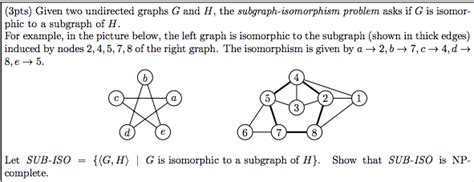 Solved 3pts Given Two Undirected Graphs G And H The