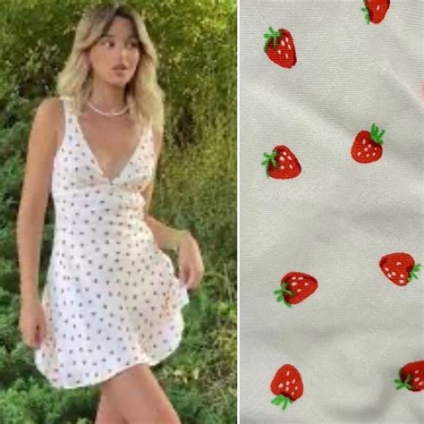 Zara Dresses Zara Womens Xs Strawberry Print Slip Dress Off White