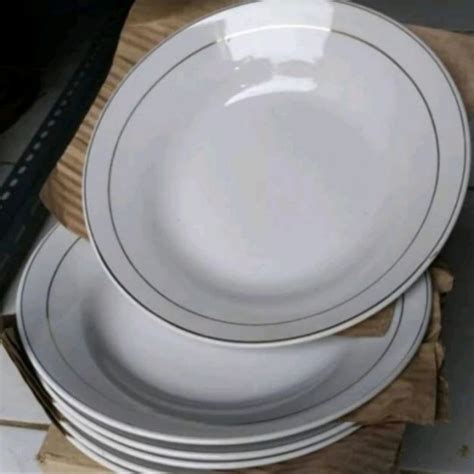 Jual Piring Keramik List Mas 9 Inch Piring Makan Piring Prasmanan 12