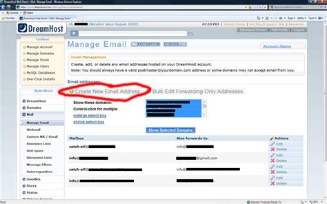 Setting Up E Mail Forwarding For Your Entire Domain In Dreamhost