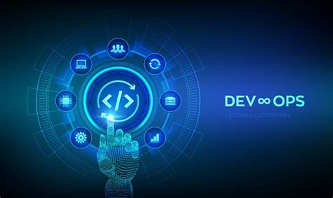 Devops Agiles Entwicklungs Und Optimierungskonzept Auf Virtuellem Bildschirm Softwareengineering