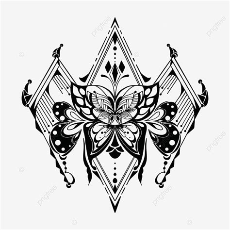멋진 나비 일러스트 기하학적 문신 디자인 기하 나비 요약 Png 일러스트 및 Psd 이미지 무료 다운로드 Pngtree
