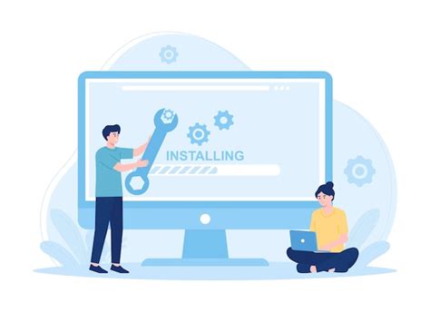 Premium Vector Installing Computer Software Trending Concept Flat Illustration