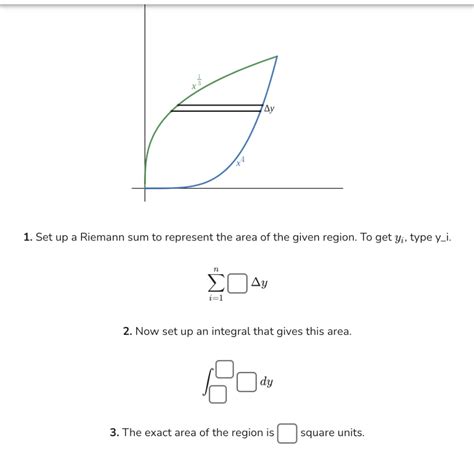 Solved 1 Set Up A Riemann Sum To Represent The Area Of The