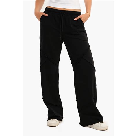 بنطلون منزلي كارينـا حريمي بشريط أسود أسود