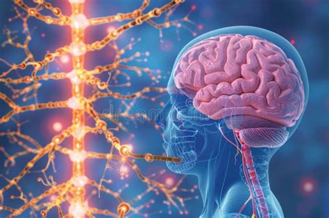Detailed 3d Illustration Of A Human Brain With Highlighted Neurons And Intricate Neural Networks