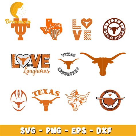 Texas Longhorns Ncaa Design Bundle Svg Texas Longhorns Svg Dreamsvg