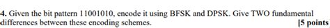 Solved Given The Bit Pattern 11001010 ﻿encode It Using Bfsk