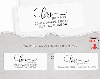 Return Address Labels Calligraphy Address Labels Fancy Return Address Stickers Custom Address