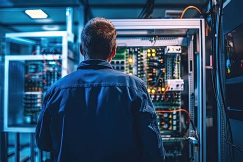 Premium Ai Image Electrical Engineer Programming For Automation Equipment Empowering