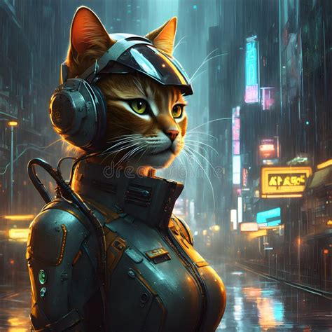 Meet Mia An Anthropomorphic Feline Robot Girl With A Sleek Cyberpunk Aesthetic She Combines