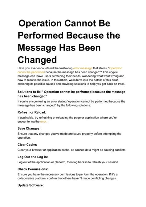 Ppt Operation Cannot Be Performed Because The Message Has Been