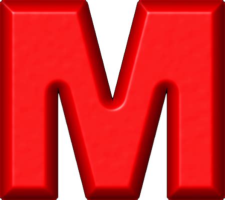 Presentation Alphabets Red Refrigerator Magnet M Red Refrigerator
