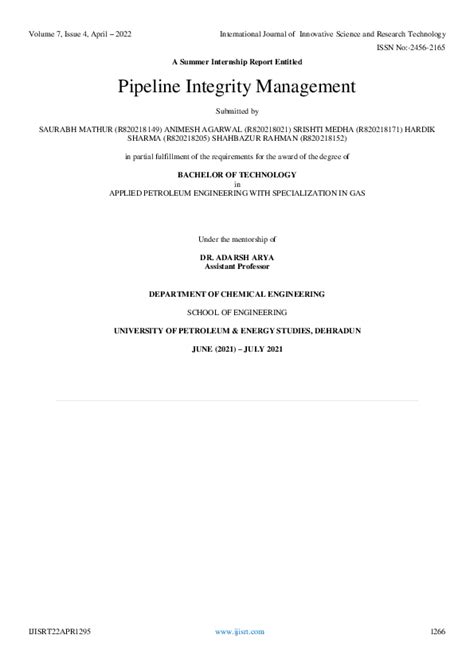 Pdf Pipeline Integrity Management