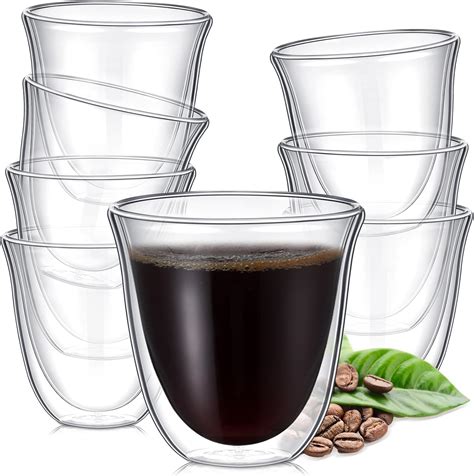 Espresso Glass Cups Set Of 8 Double Wall Espresso Shot
