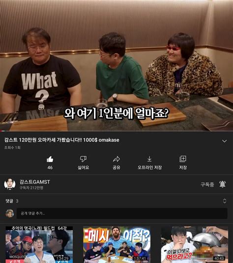 감스트 유튜브 On 아프리카tv 에펨코리아