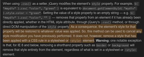 Javascript Jquery Setting Css Property To Empty String Stack Overflow