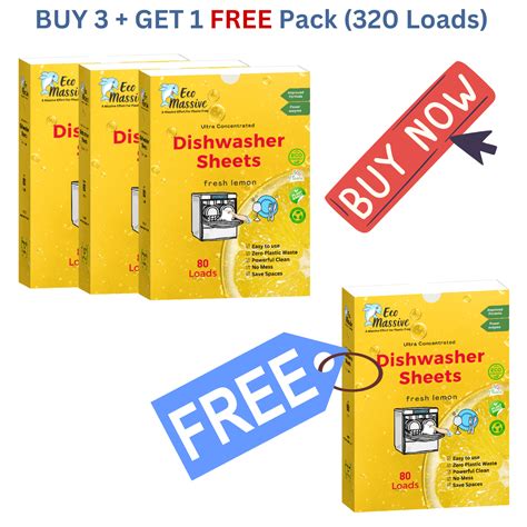 Eco Massive Dishwasher Detergent Sheets Buy 3 Get 4 And Buy 5 Get 7