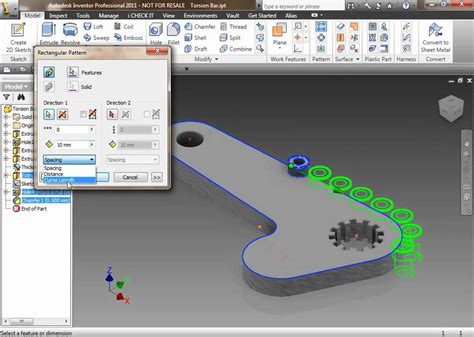 Autodesk Inventor Tips And Tricks Pattern A Feature Along A Solid Edge Youtube