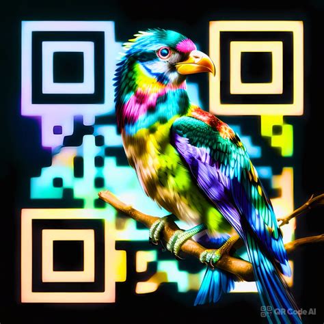 컬러풀 버드 예술적 Qr 코드 생성기 무료 예제