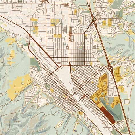 Pocatello Idaho Map Print In Woodblock — Jace Maps