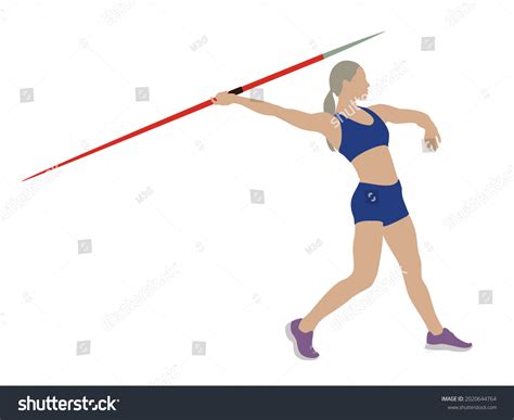 Professional Javelin Thrower Athlete Throwing Javelin Stock Illustration Shutterstock