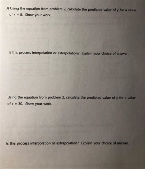 Solved 3 Using The Equation From Problem 2 Calculate The