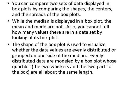Comparing Data Displays In Box Plots Warm Up