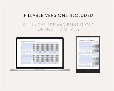 Printable Pomodoro Download Pomdoro Method Tracker Printable Pomodoro Planner For Time