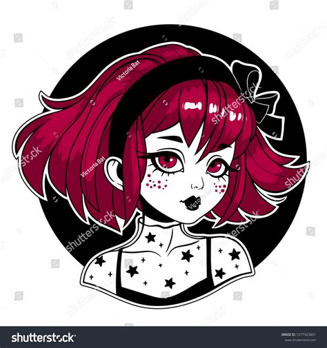 Cute Beautiful Cartoon Girl Red Hair Stock Vector Royalty Free