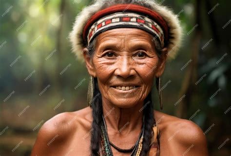 Premium Photo Portrait Of An Indigenous Old Woman From A South