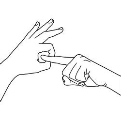 One Line Hand In Gun Gesture Continuous Royalty Free Vector