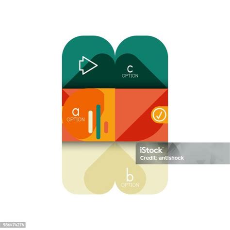 인포 그래픽 옵션 및 단계적으로 둥근된 사각형 차트 그래프 옵션 부품 프로세스 다이어그램의 요소 0명에 대한 스톡 벡터 아트 및