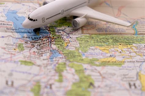 Close Up Of Airplane Sitting On An Faa Navigation Aid Sectional Chart Close Up Of Airplane Sitting On An Faa Navigation Aid Sectional Chart