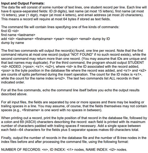 Solved Com 301 Lab 2 Implementing Indexing Using B Trees An