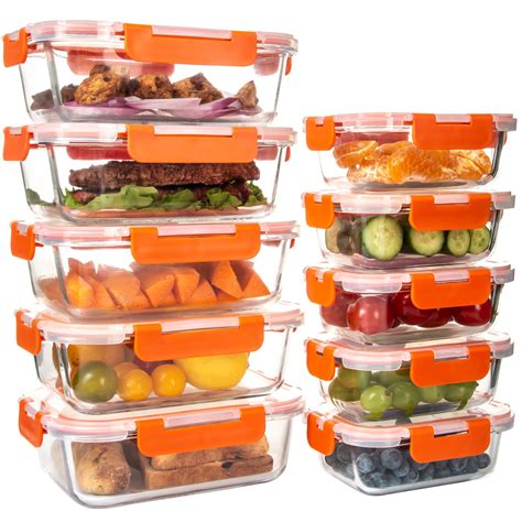 Umi Umizili Glass Food Storage Containers With Lids 10 Pack Leakproof